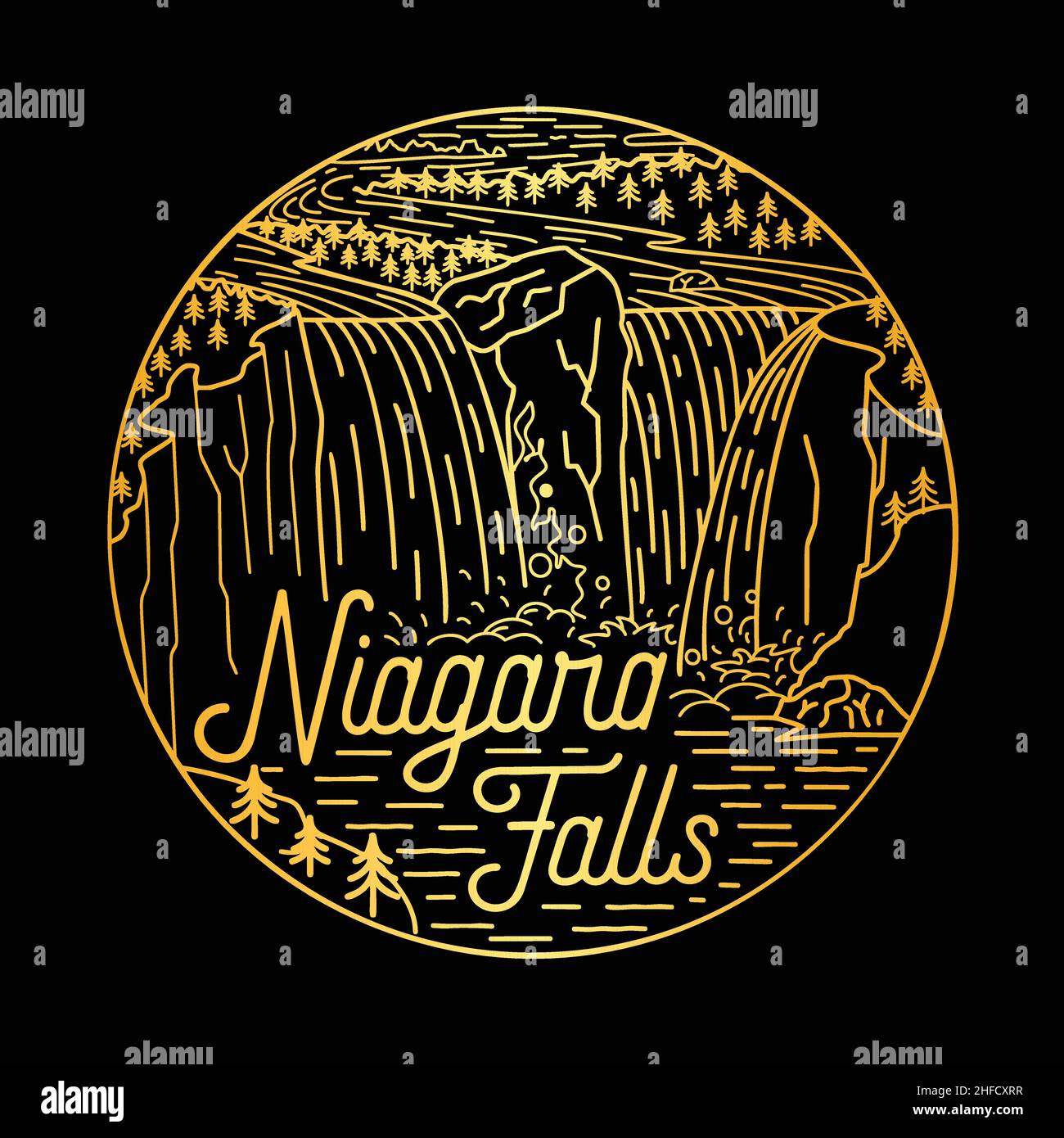 Niagara Falls design template. Vector and illustration Stock Vector ...