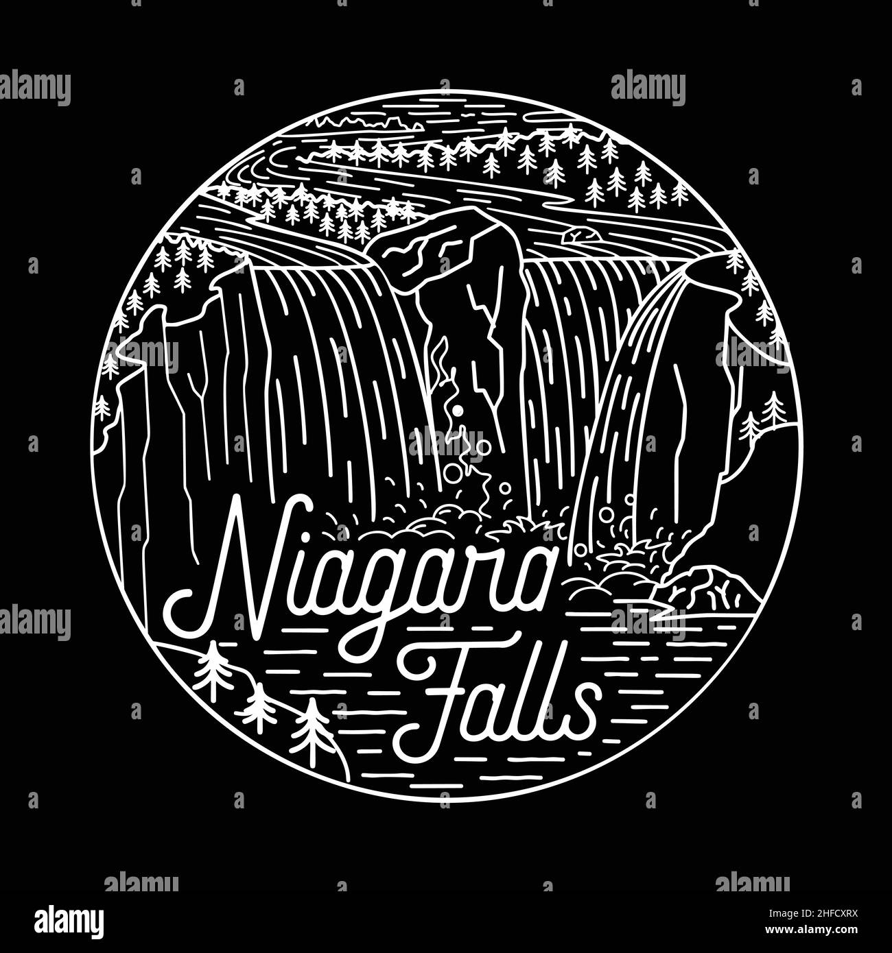 Niagara Falls design template. Vector and illustration Stock Vector ...