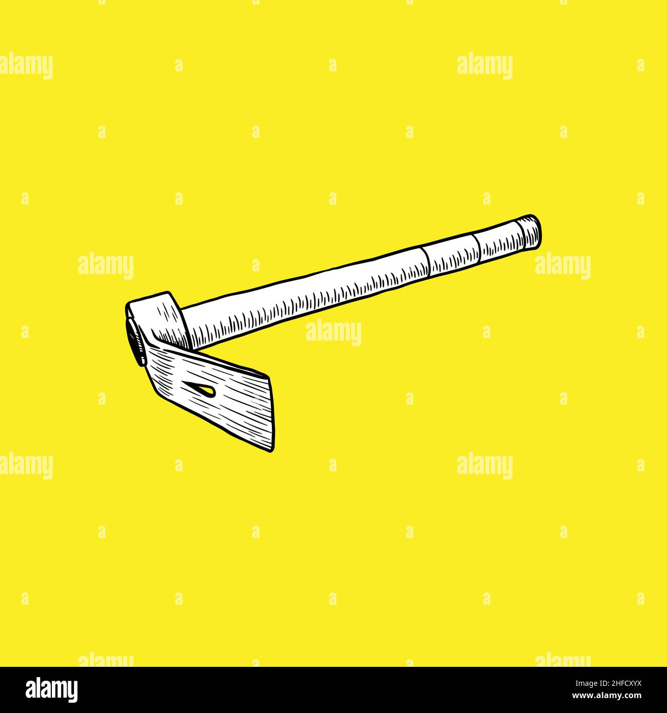 illustration of adze. Hand drawn. vintage style Stock Vector Image ...