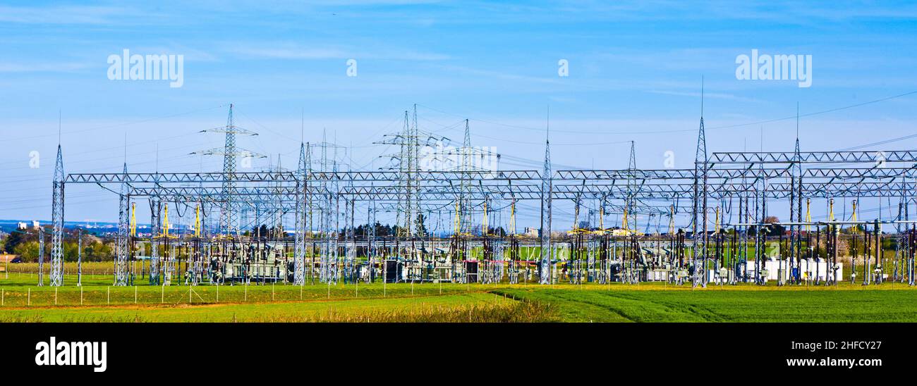 electrical transformator station in landscape Stock Photo - Alamy