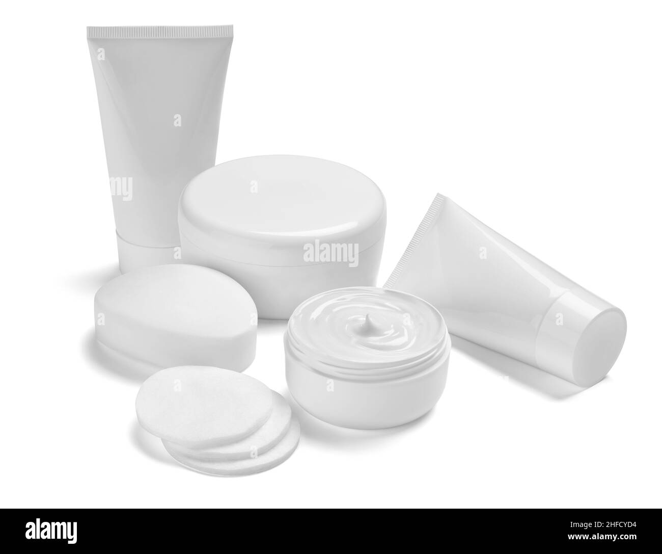 white cream container jar beauty moisturizer tube soap Stock Photo - Alamy