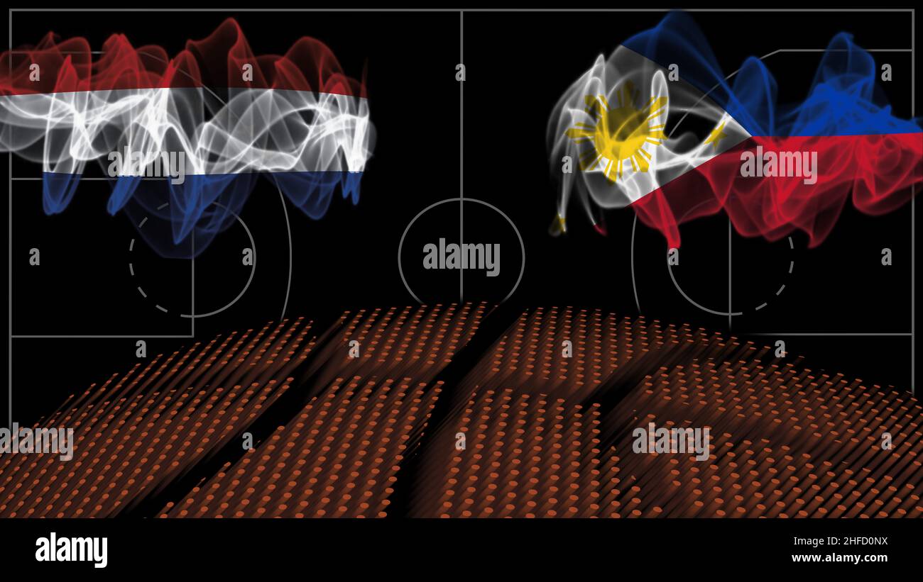 Netherlands vs Philippines Basketball, smoke flag, Sport game Stock ...