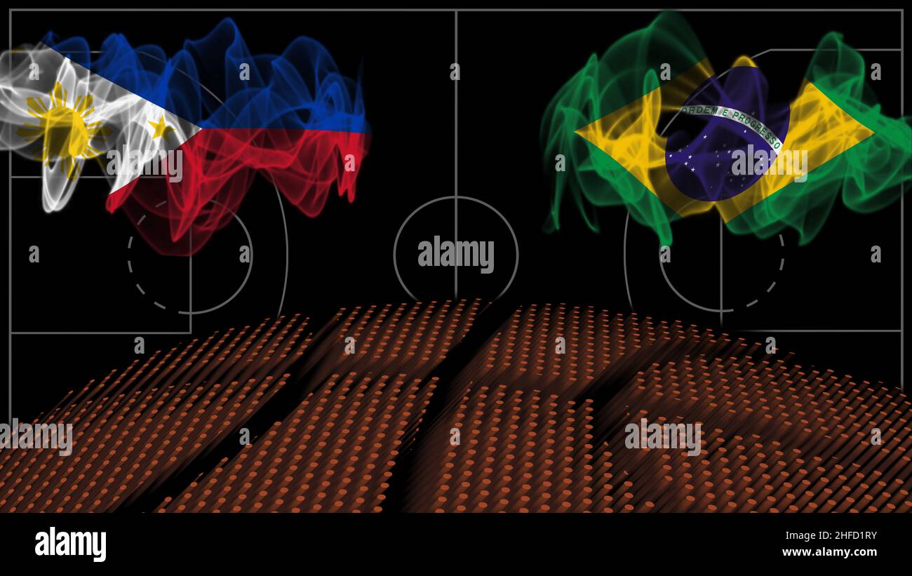 Philippines vs Brazil Basketball, smoke flag, Sport game Stock Photo ...