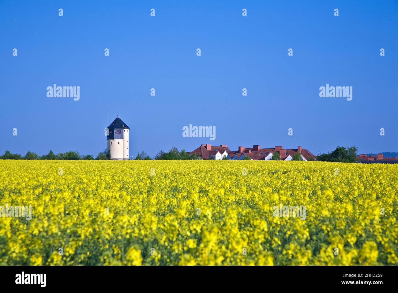water tower in beautiful landscape with blue sky Stock Photo - Alamy