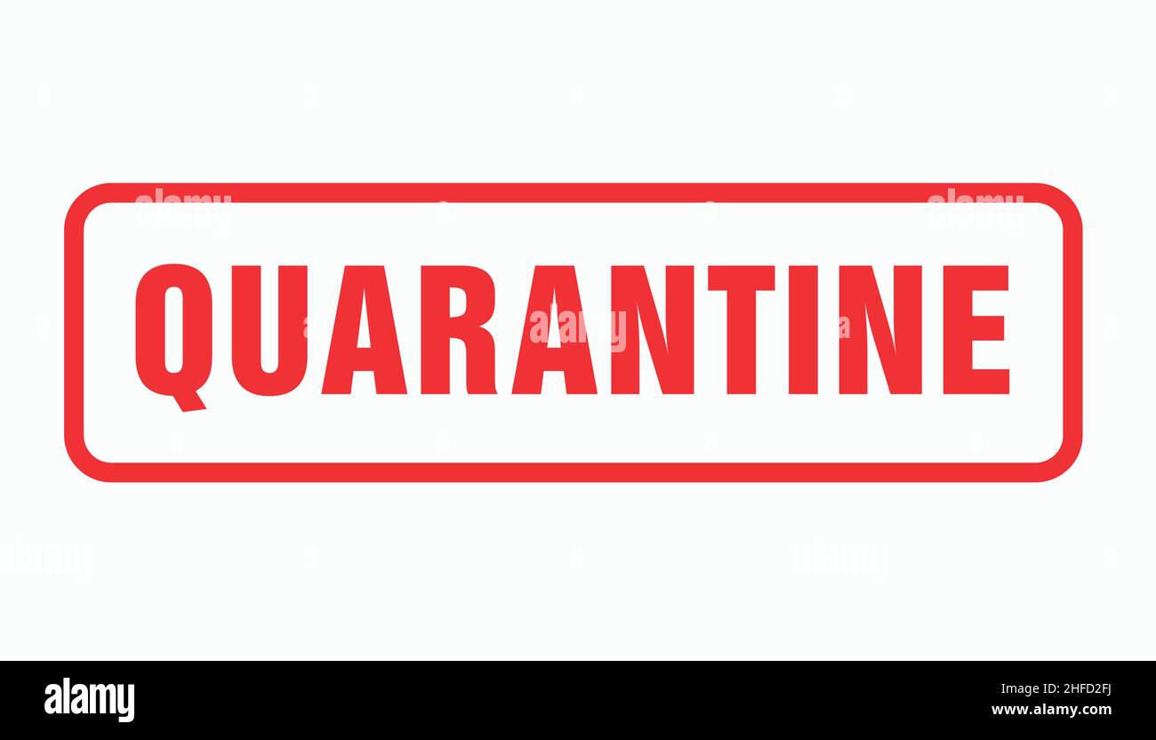 red QUARANTINE rubber stamp isolated on white background. Vector ...