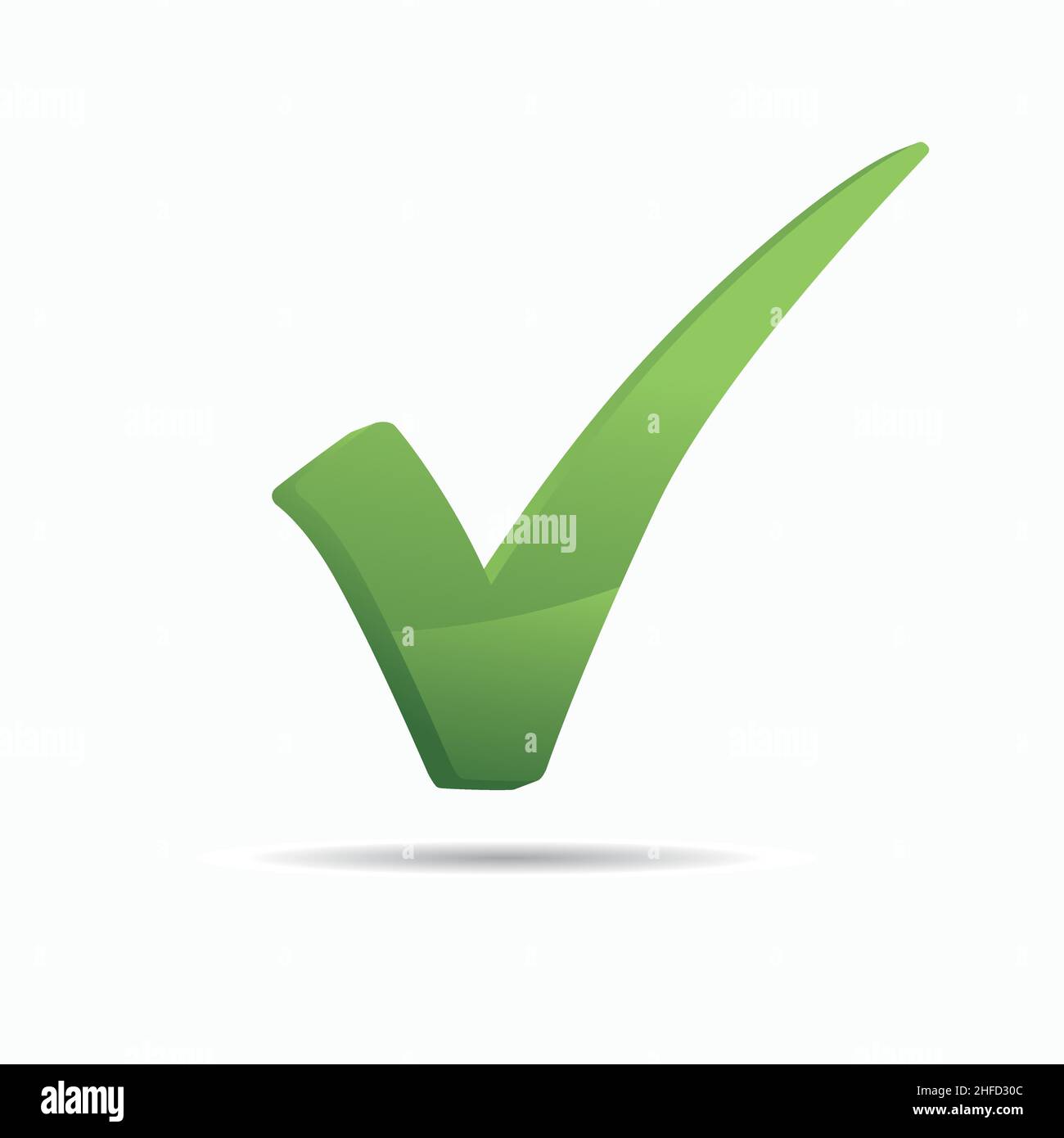 Check icon 3d, sign ok color green. Vector illustration. Eps 10 vector ...