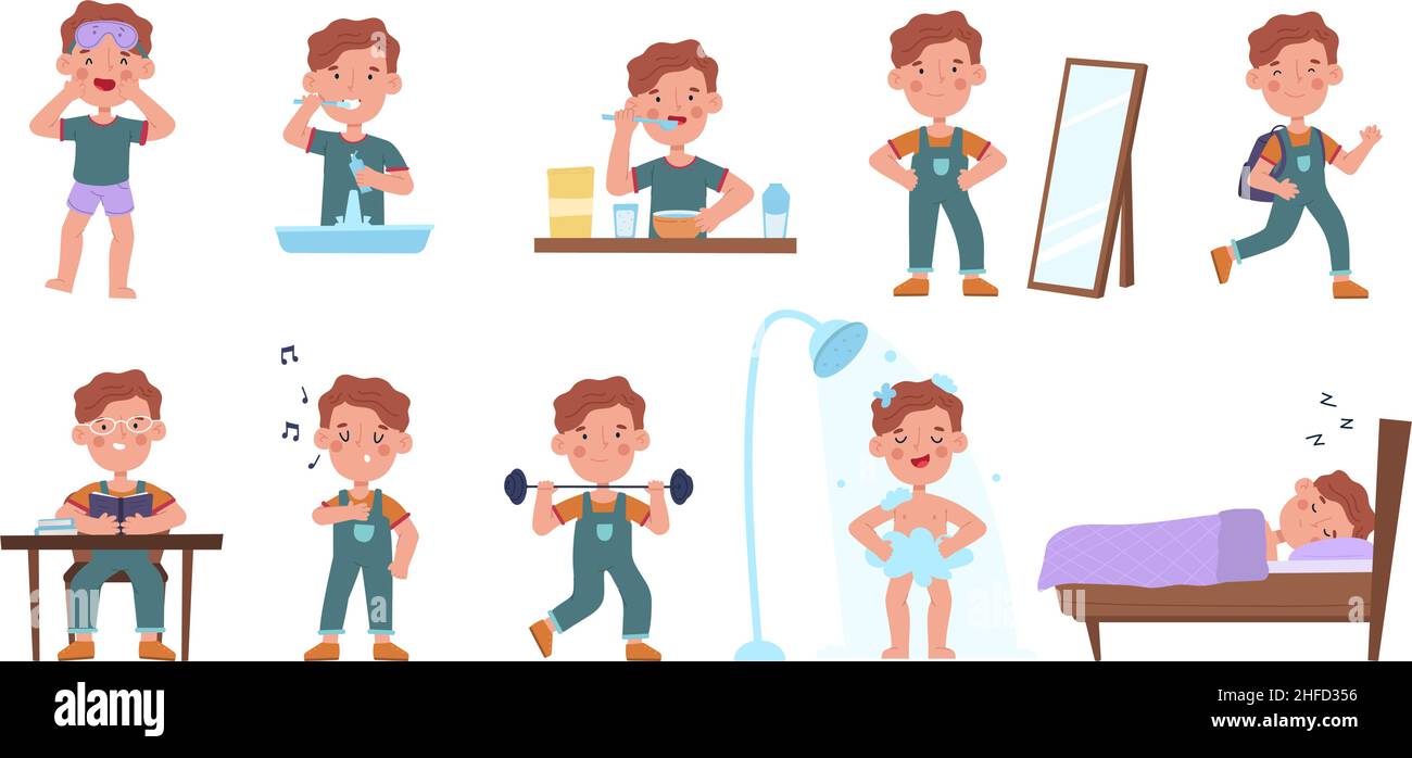 Boy daily routine activities, little guy sleep and wake schedule ...