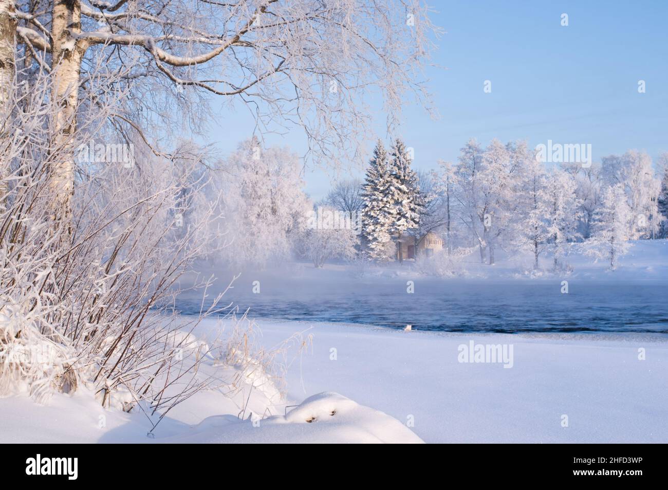Winter landscape flowing river hi-res stock photography and images - Alamy
