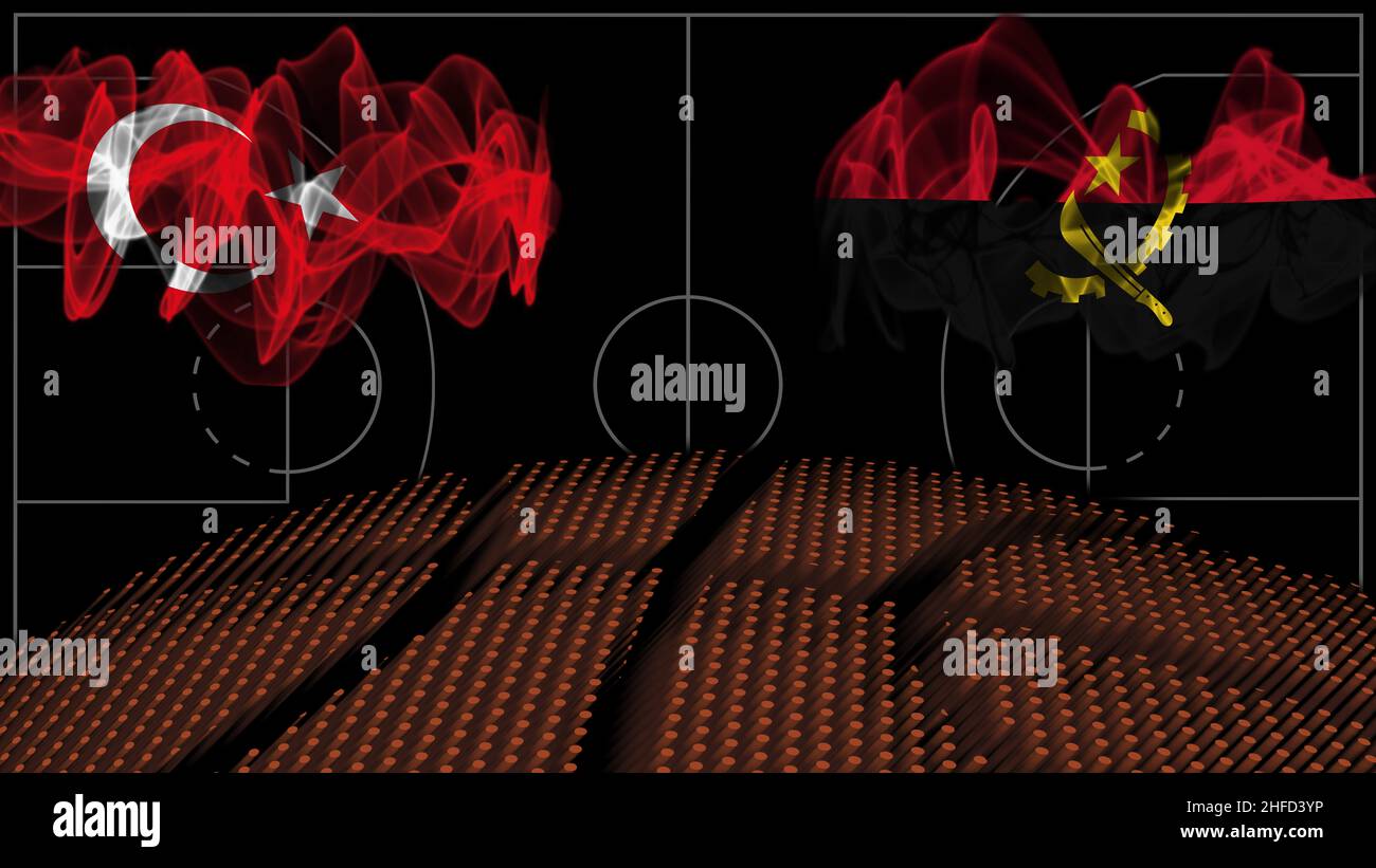 Turkey vs Angola Basketball, smoke flag, Sport game Stock Photo - Alamy