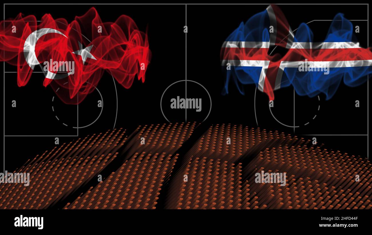 Turkey vs Iceland Basketball, smoke flag, Sport game Stock Photo - Alamy