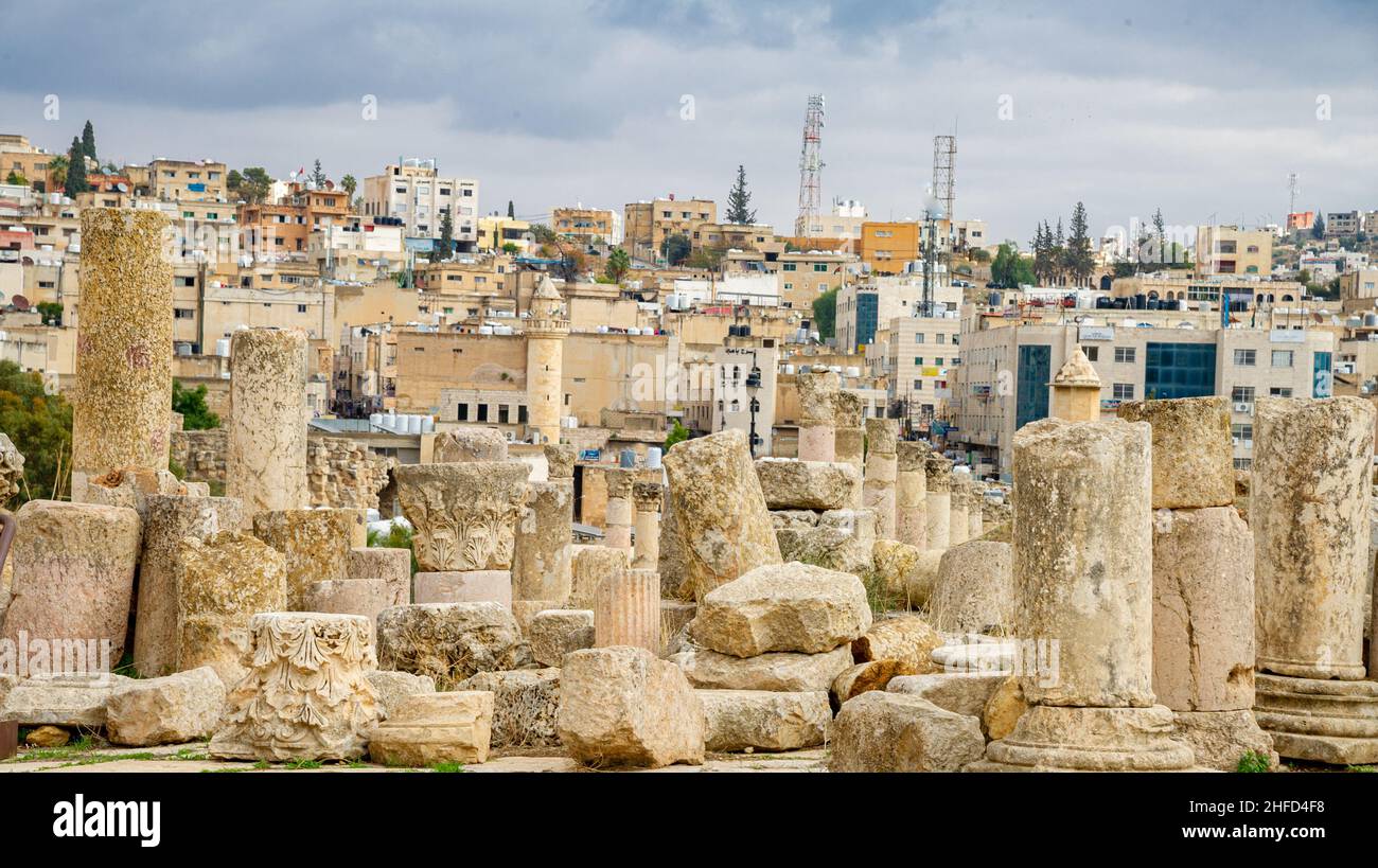 Jerash is the site of the ruins of the Greco-Roman city of Gerasa whose ...