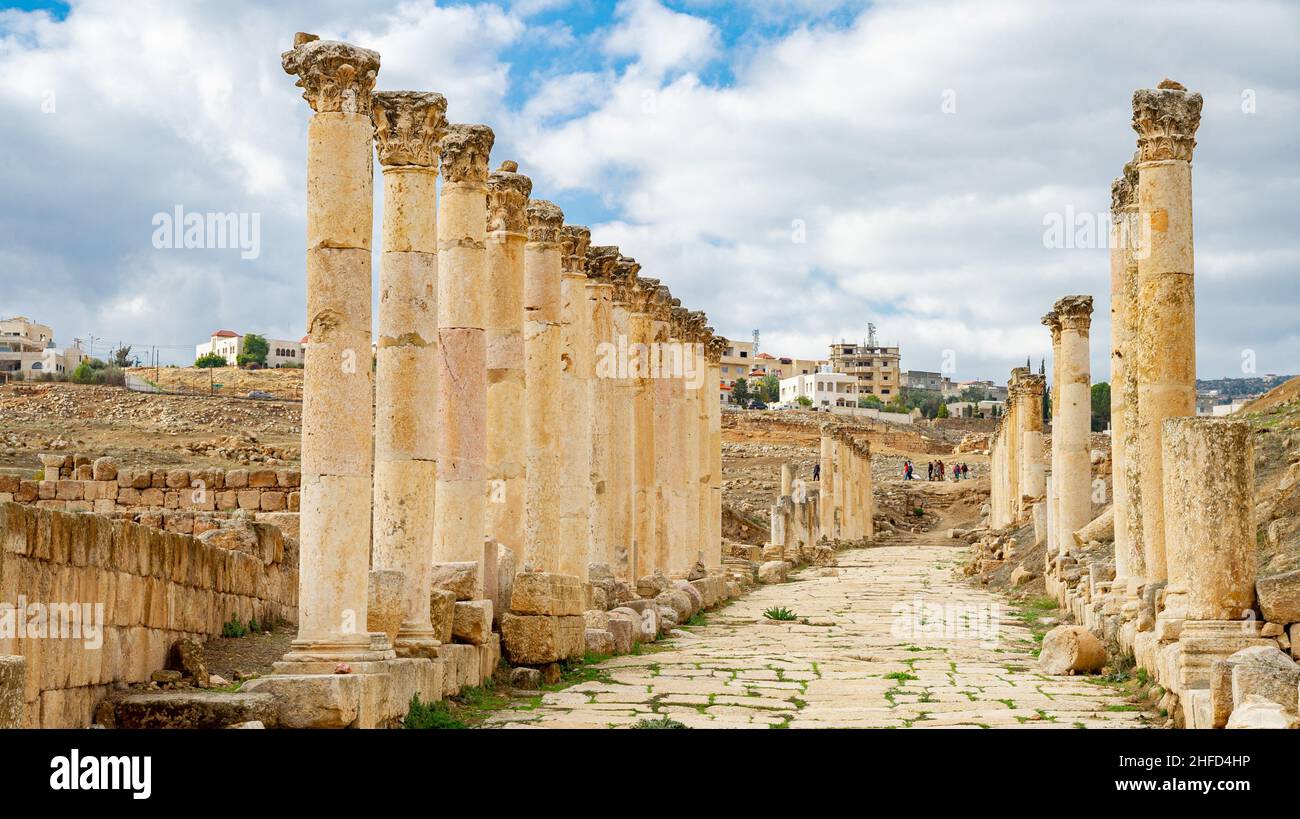 Jerash is the site of the ruins of the Greco-Roman city of Gerasa whose ...