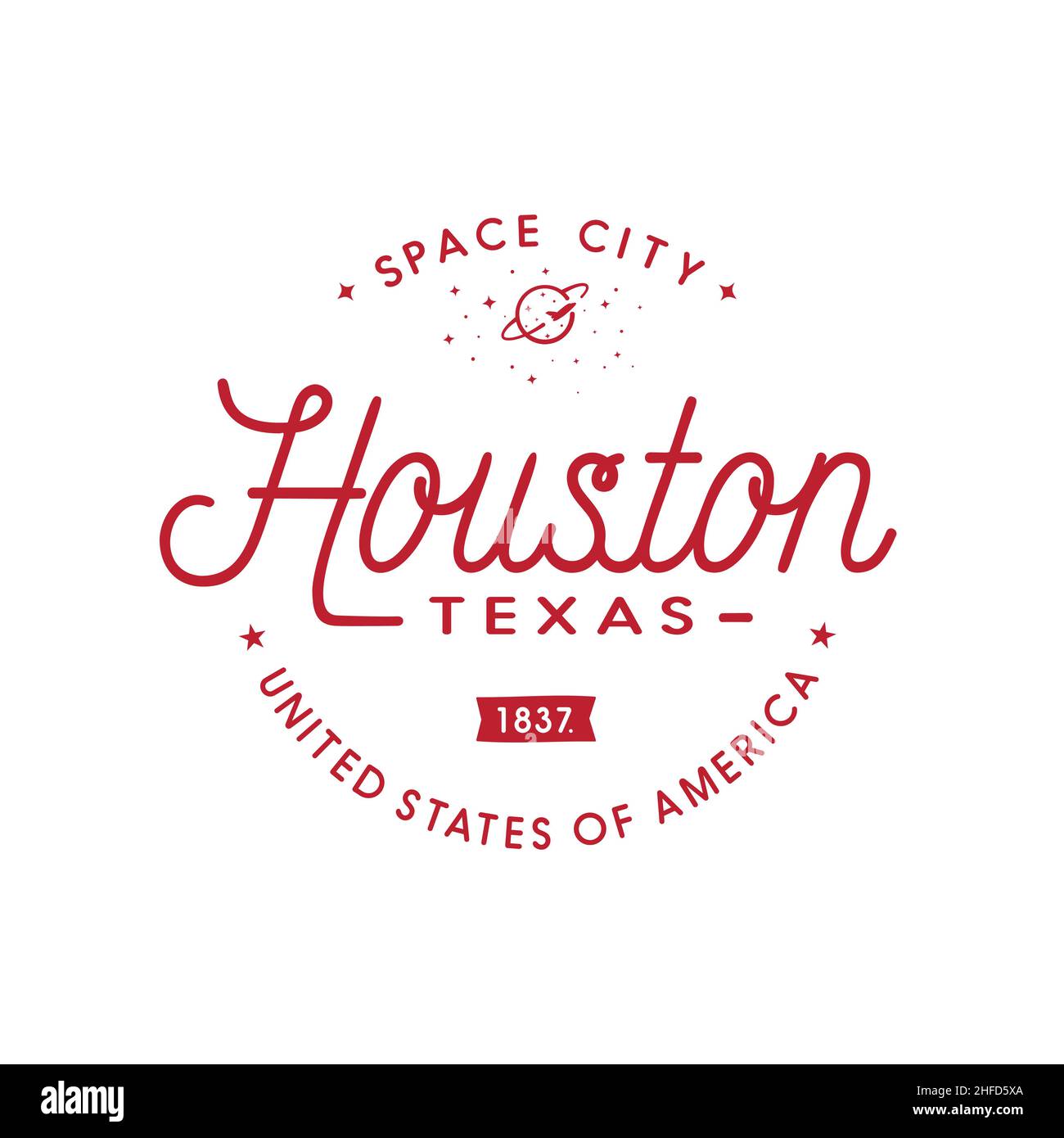 City of Houston. Space city. Vector and illustration Stock Vector Image ...