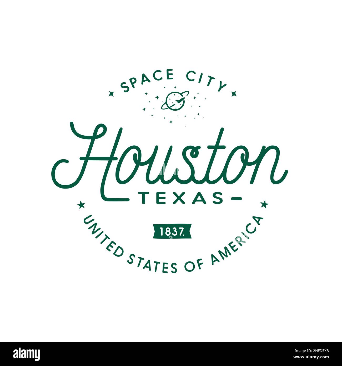 City of Houston. Space city. Vector and illustration Stock Vector Image ...