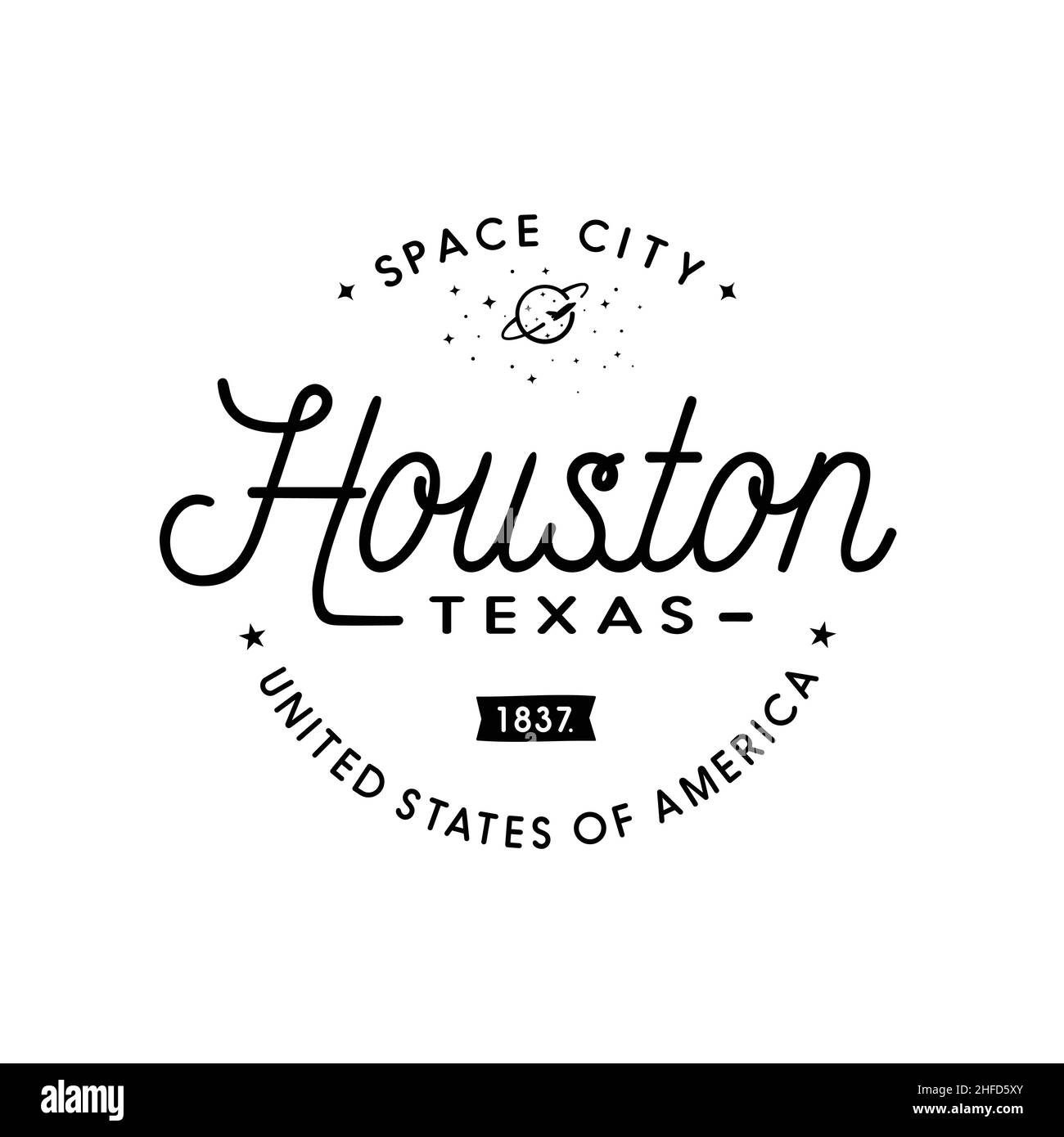 City of Houston. Space city. Vector and illustration Stock Vector Image ...