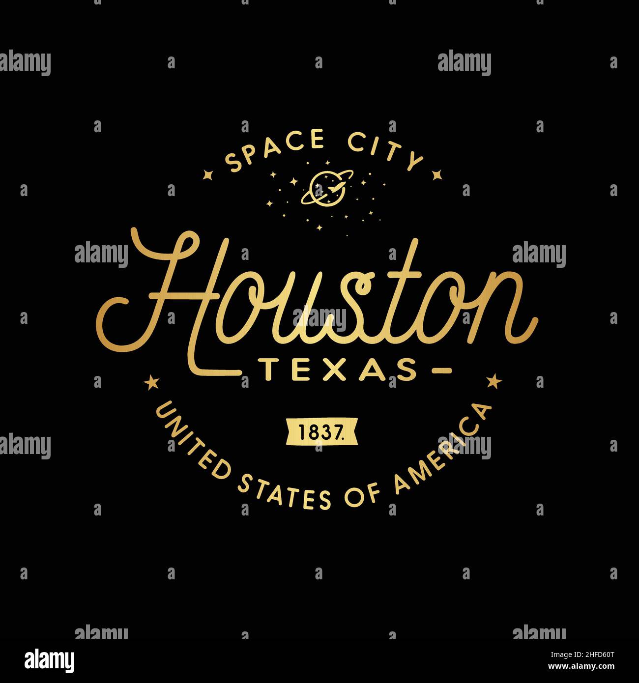 City of Houston. Space city. Vector and illustration Stock Vector Image ...
