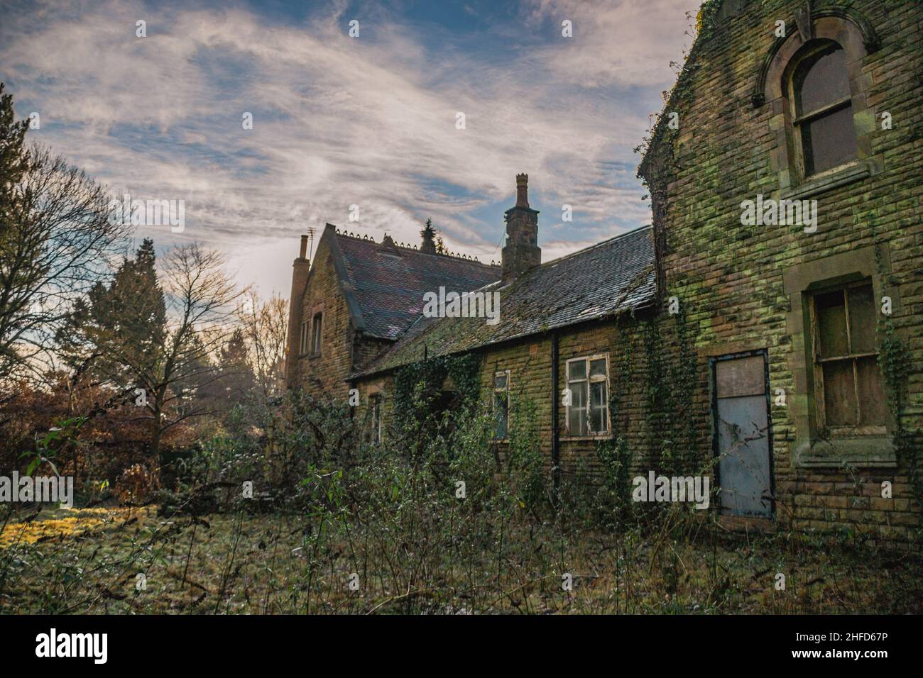 Derelict out-buildings at Denzell Gardens (Devisdale), standing amongst ...