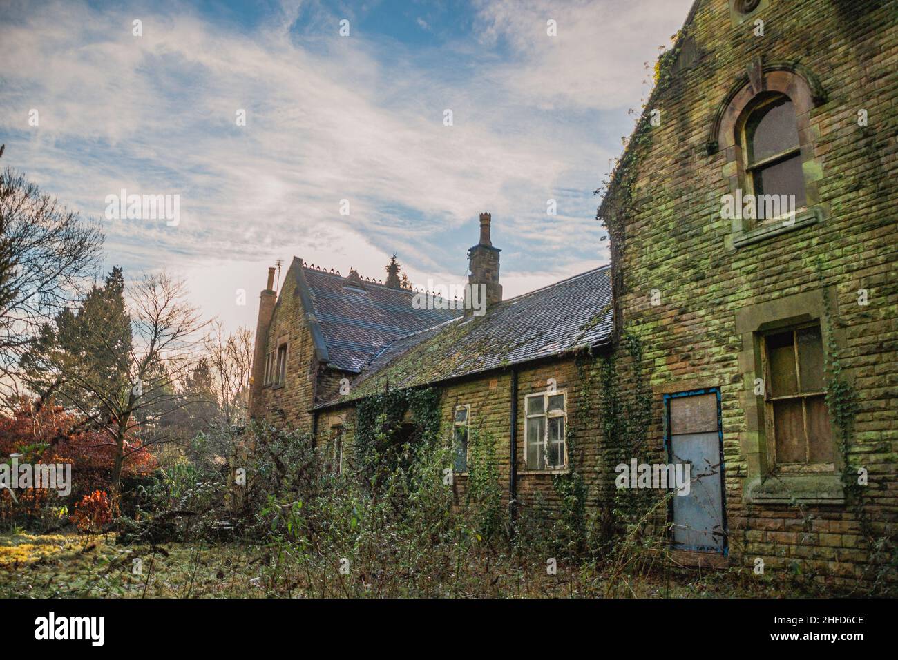 Derelict out-buildings at Denzell Gardens (Devisdale), standing amongst ...