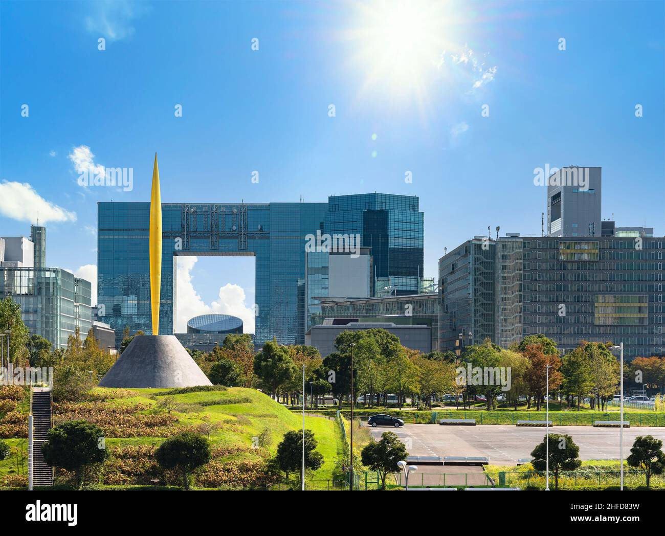 tokyo, japan - october 28 2021: Telecom Center glass-sided arch ...