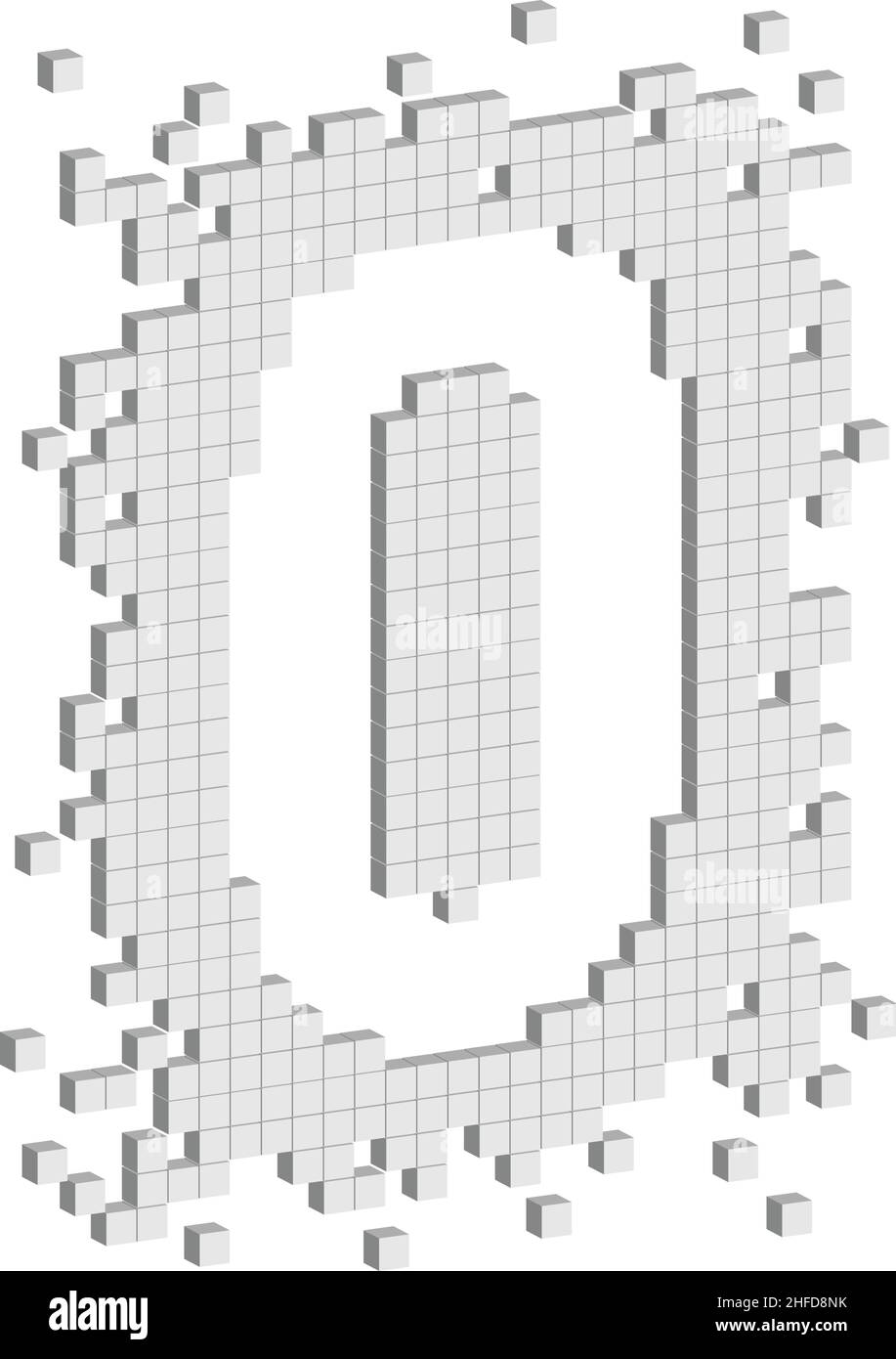 Concept vector graphics digit zero with a lot of white cubes out Stock ...