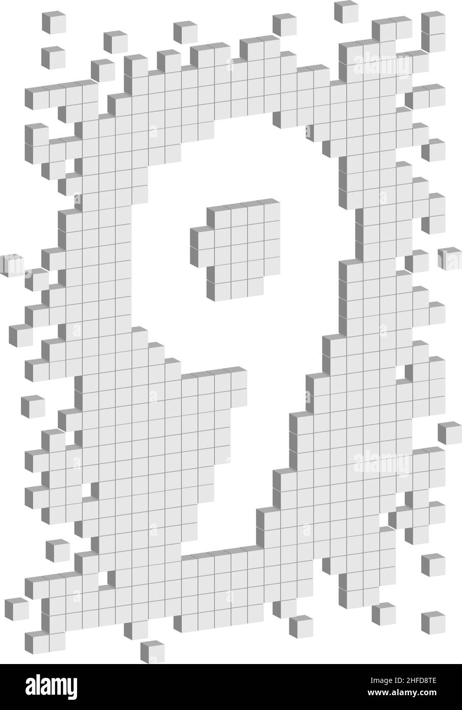 Conceptual vector graphics with number nine with number of white cubes ...