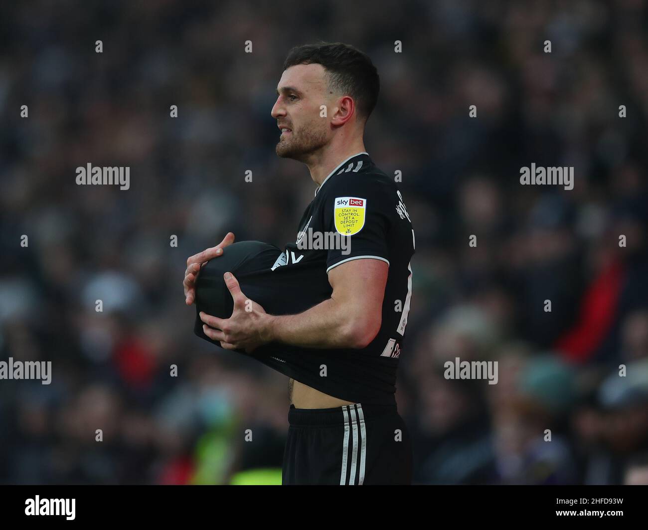 Derby, England, 15th January 2022. Jack Robinson of Sheffield Utd ...
