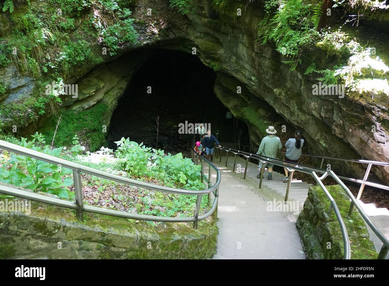 Kentucky, U.S - June 16, 2021 - The visitors walking on the high stairs ...
