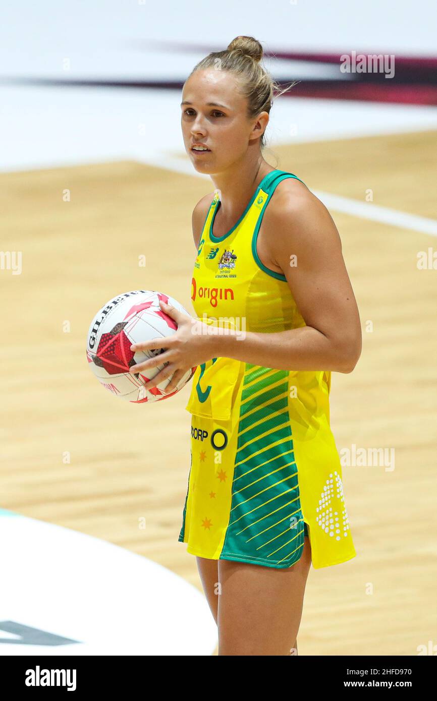 Australia's Paige Hadley in action during the Netball Quad Series match ...