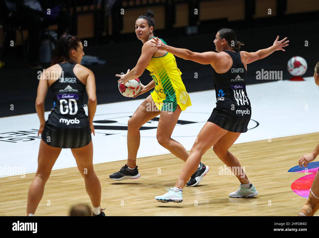 Australia's Ash Brazill in action during the Netball Quad Series match ...