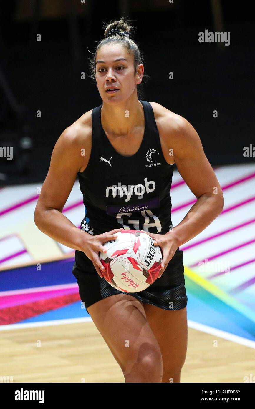New Zealand's Maia Wilson in action during the Netball Quad Series ...