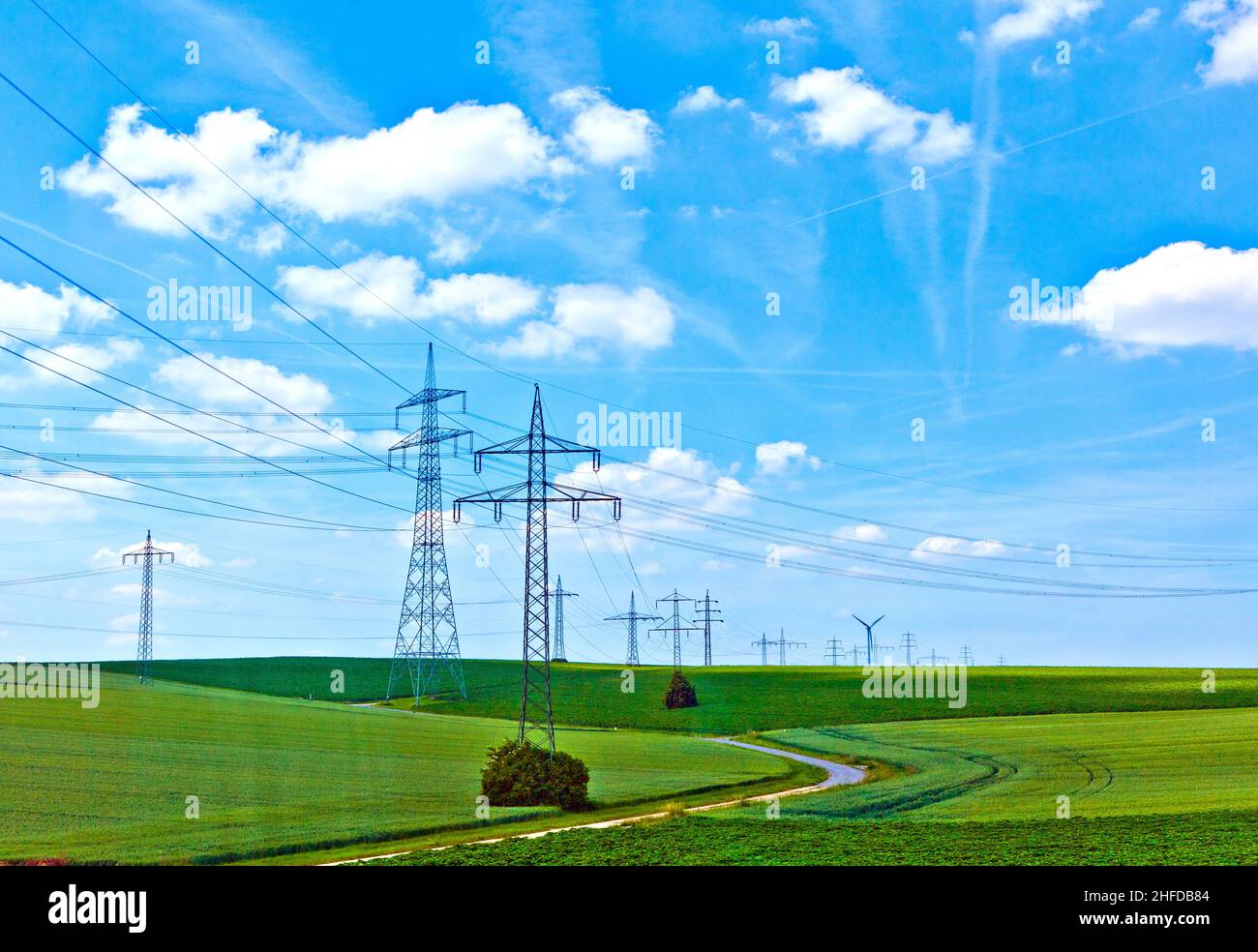 landscape with electrical tower Stock Photo - Alamy
