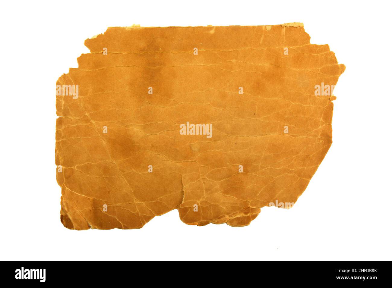 Vintage piece of paper, torn and crumpled, isolated on white Stock ...