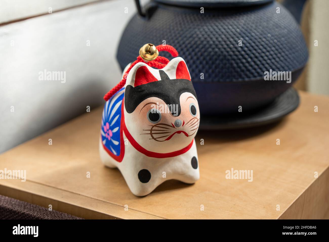 Japanese traditional cat ornament, symbol of fortune and good luck ...