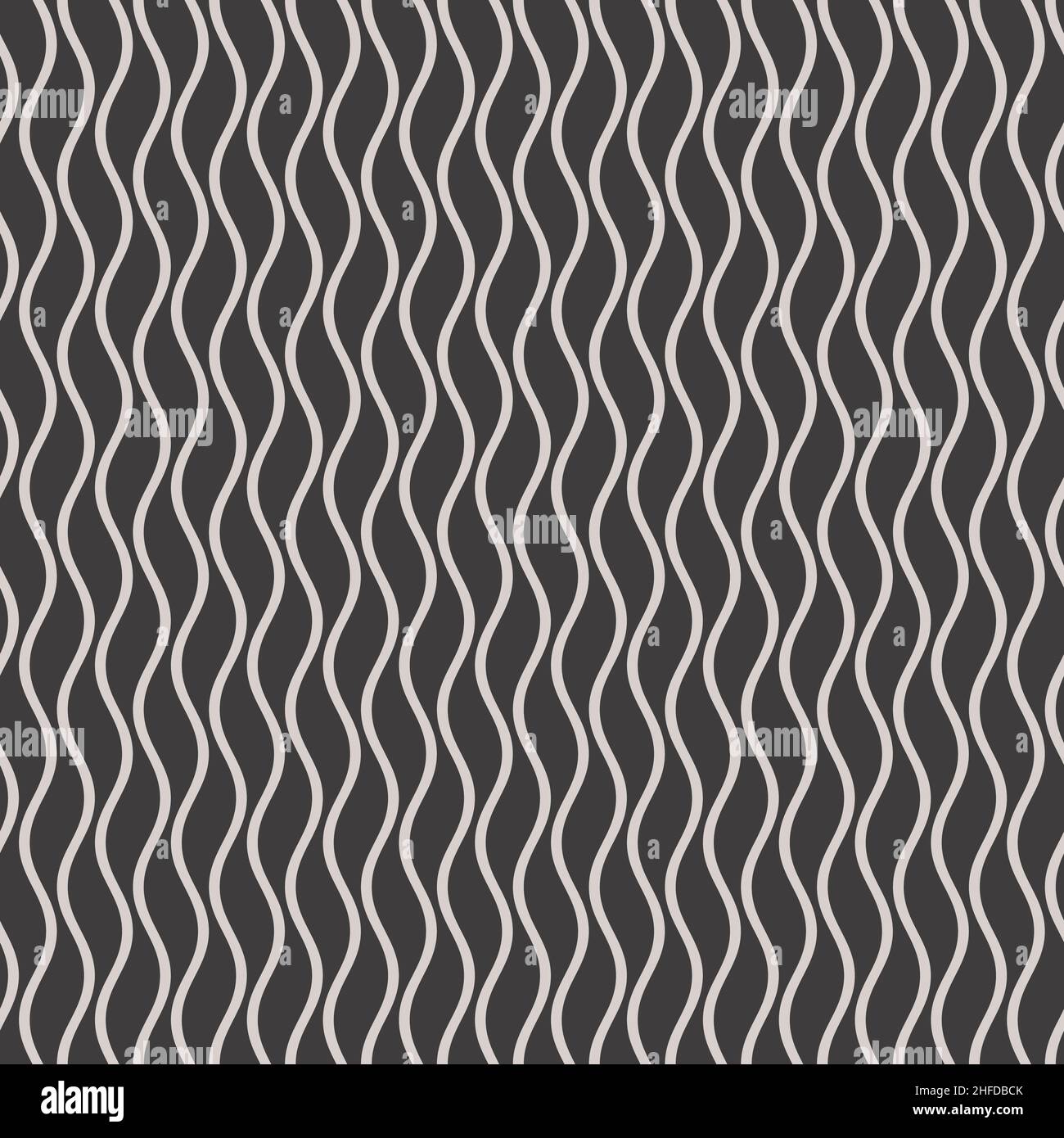 Wavy Lines Seamless Background in Black and White Color. Vector ...