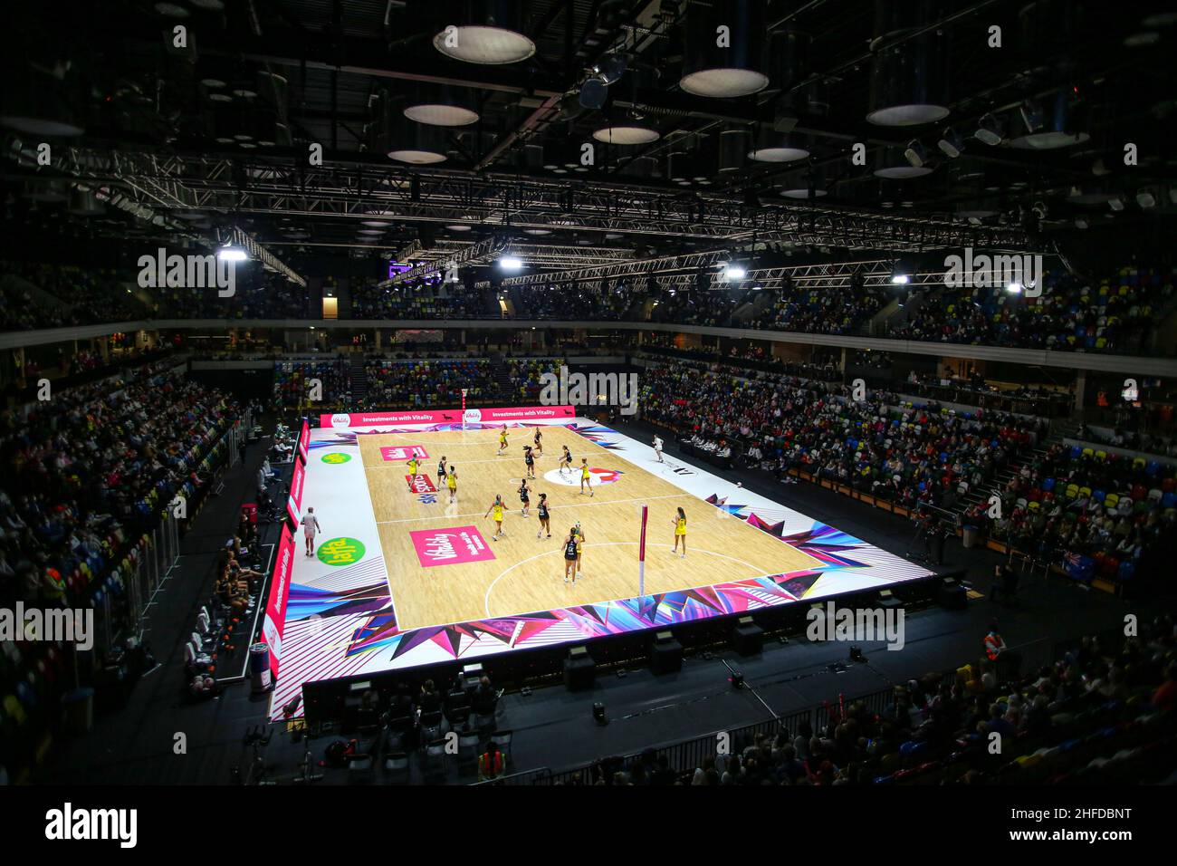 General view of the action during the Netball Quad Series match at the ...