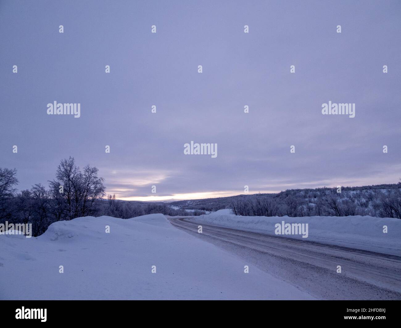 Road E45 between Alta and Kautokeino in the province troms og Finnmark ...