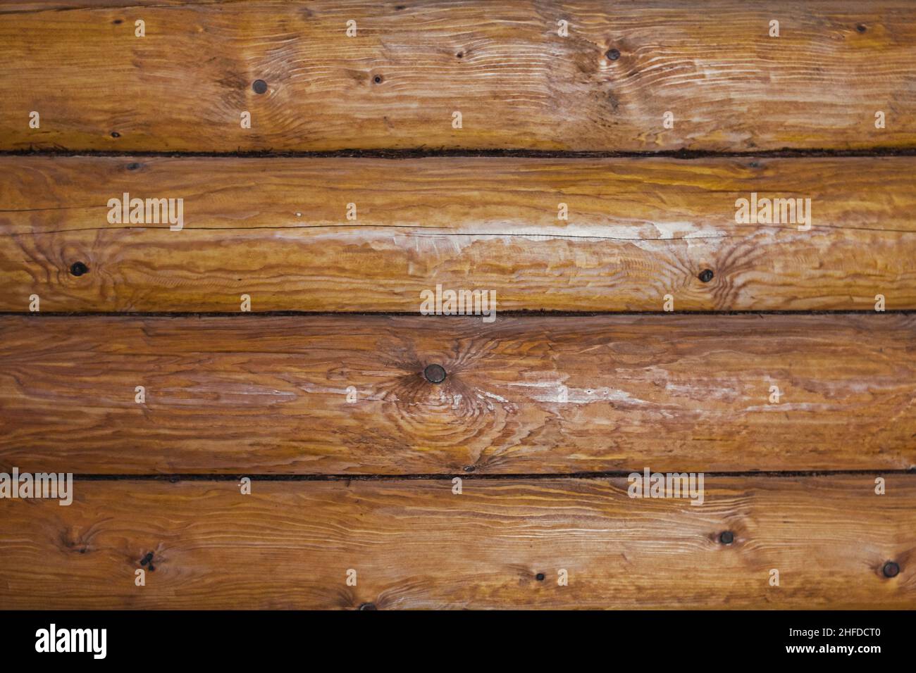 Wooden log wall texture background. Closeup wall of old wooden house ...