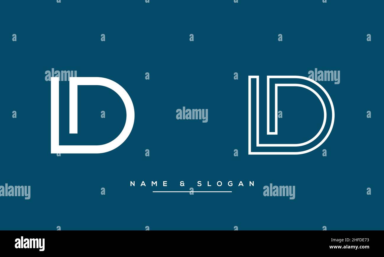 Modern abstract letter LD, DL logo design. Minimal LD, DL initial based ...