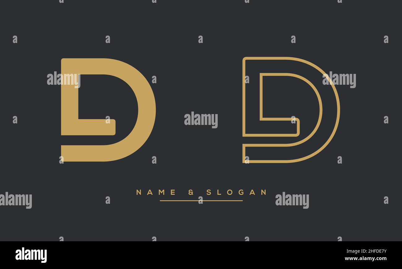 Modern abstract letter LD, DL logo design. Minimal LD, DL initial based ...