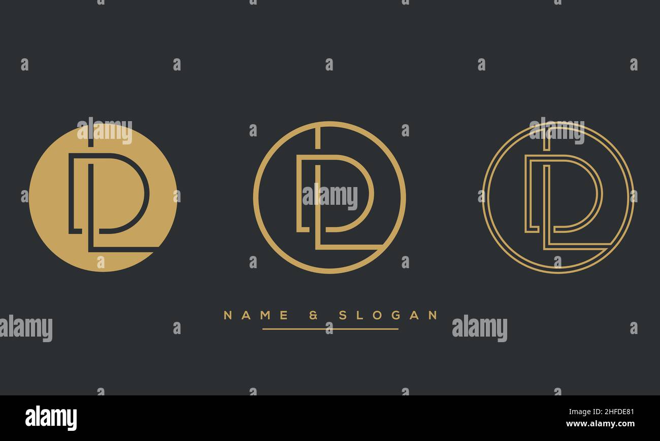 Modern abstract letter LD, DL logo design. Minimal LD, DL initial based ...