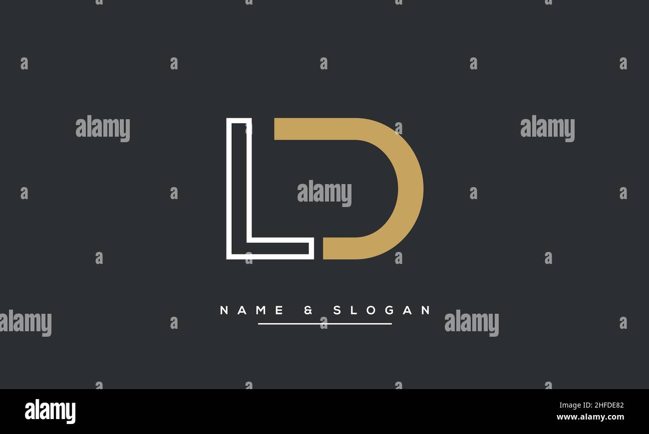 Modern abstract letter LD, DL logo design. Minimal LD, DL initial based ...