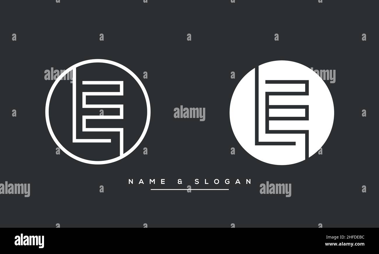 Modern abstract letter LE, EL logo design. Minimal LE, EL initial based ...