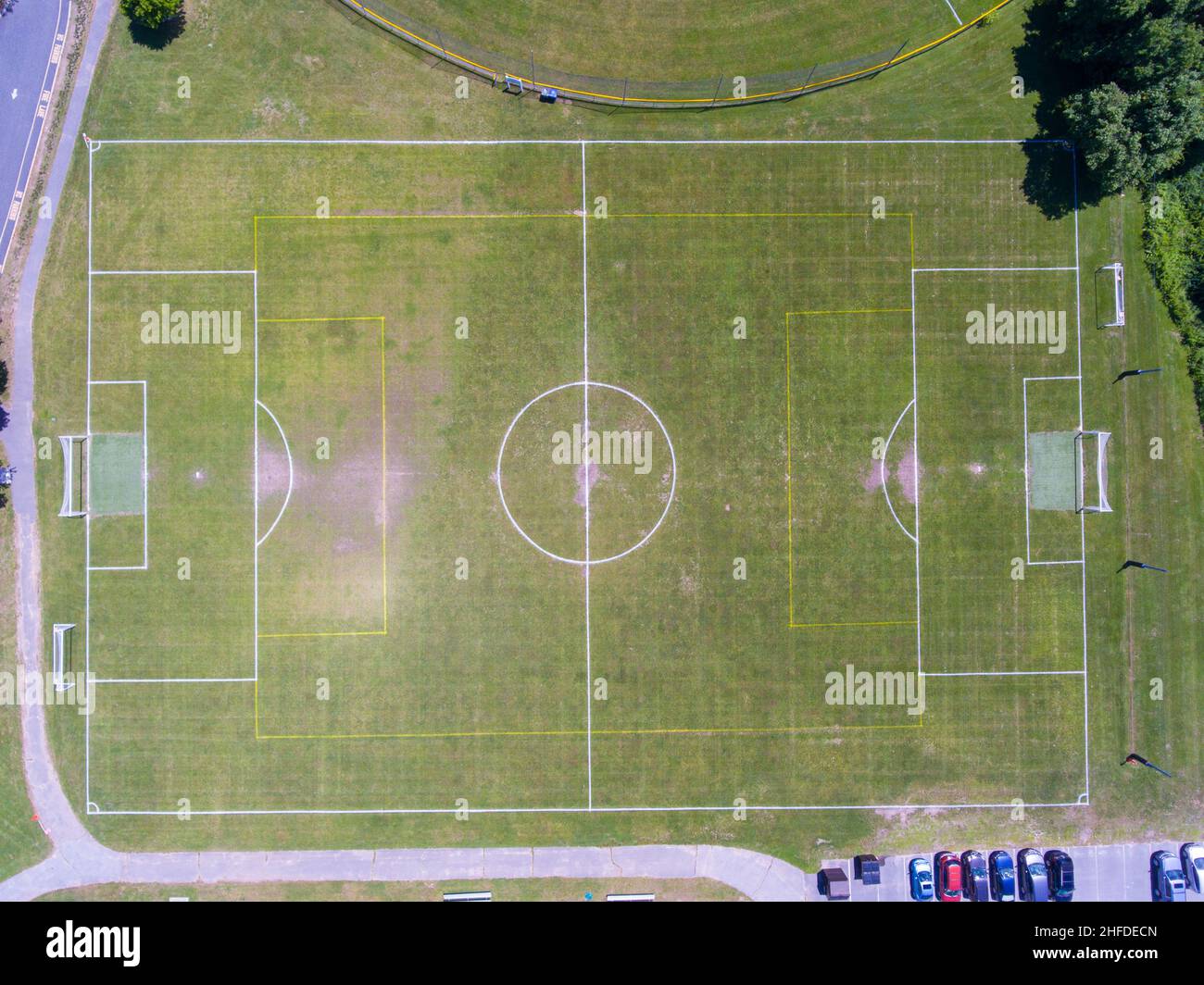 Wayland soccer field aerial view at 41 Cochituate Road next to town ...