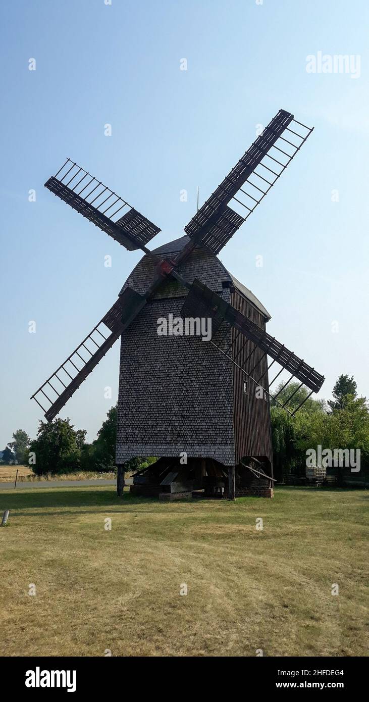 The wind mill in Wilhelmsaue was built in 1880. Until 1964 flour and ...