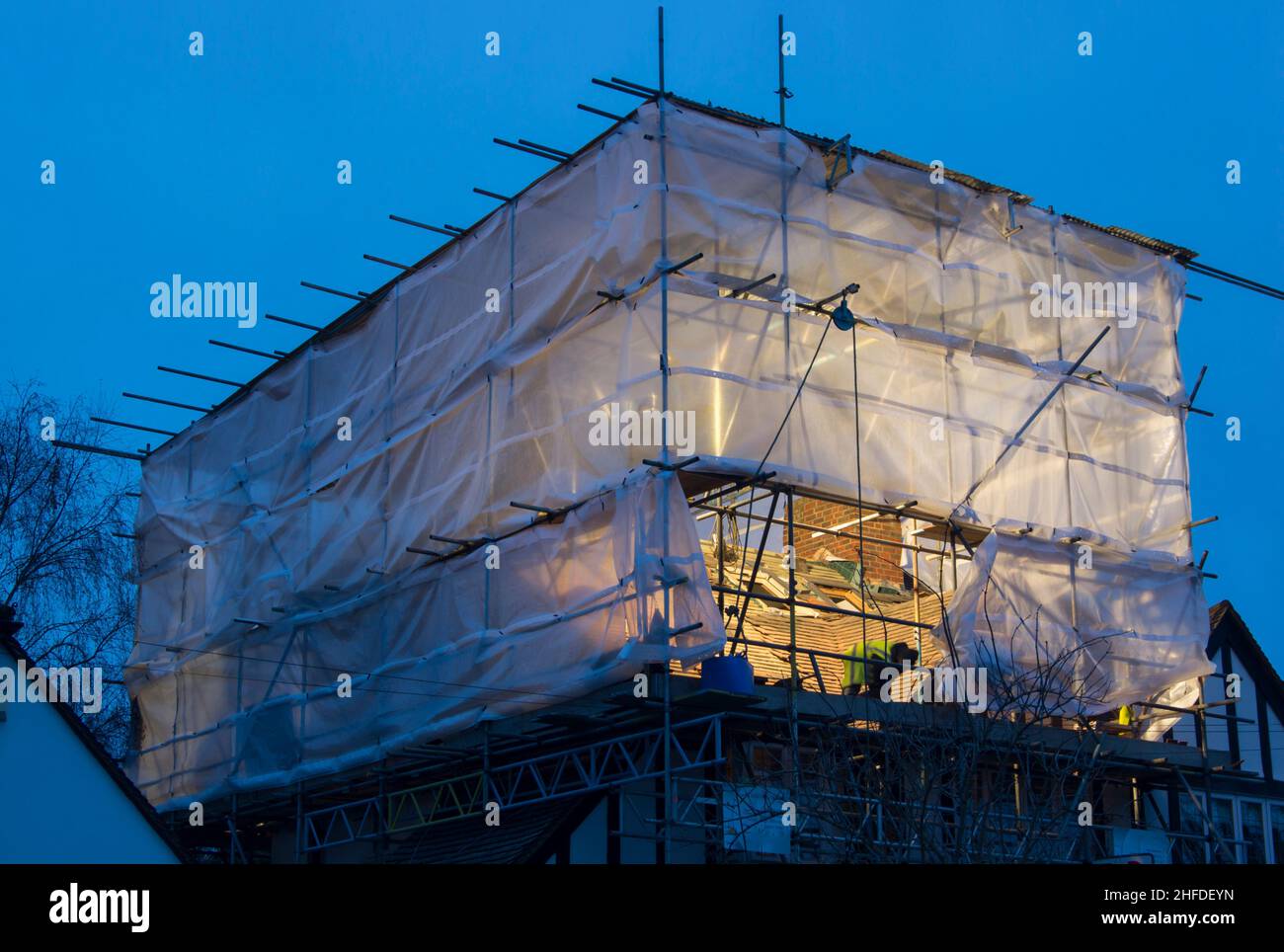 Europe, UK, England, London, scaffolding on house Stock Photo - Alamy