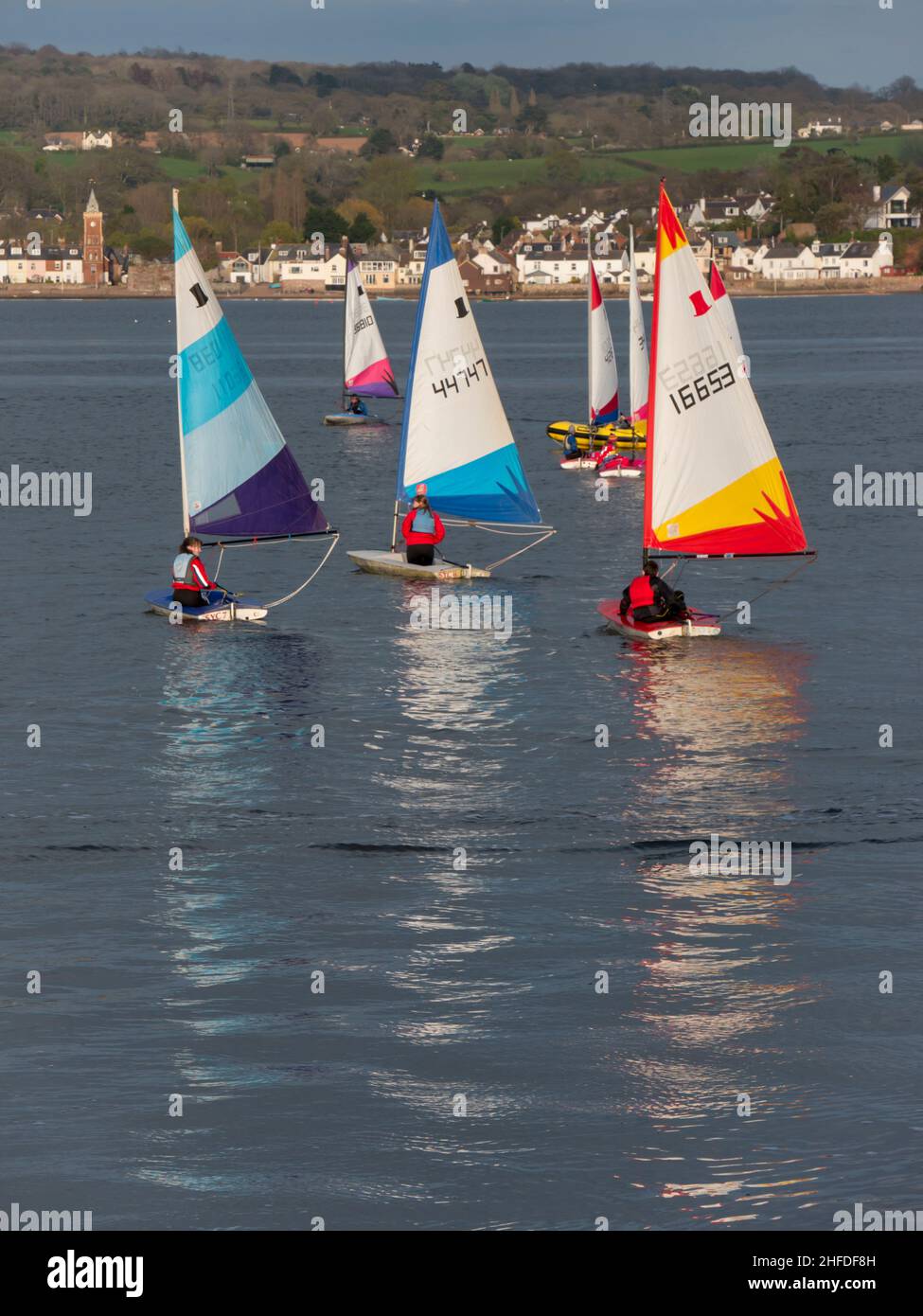 europe, UK, England, Devon, Exe estuary sailing Lympstone Stock Photo ...