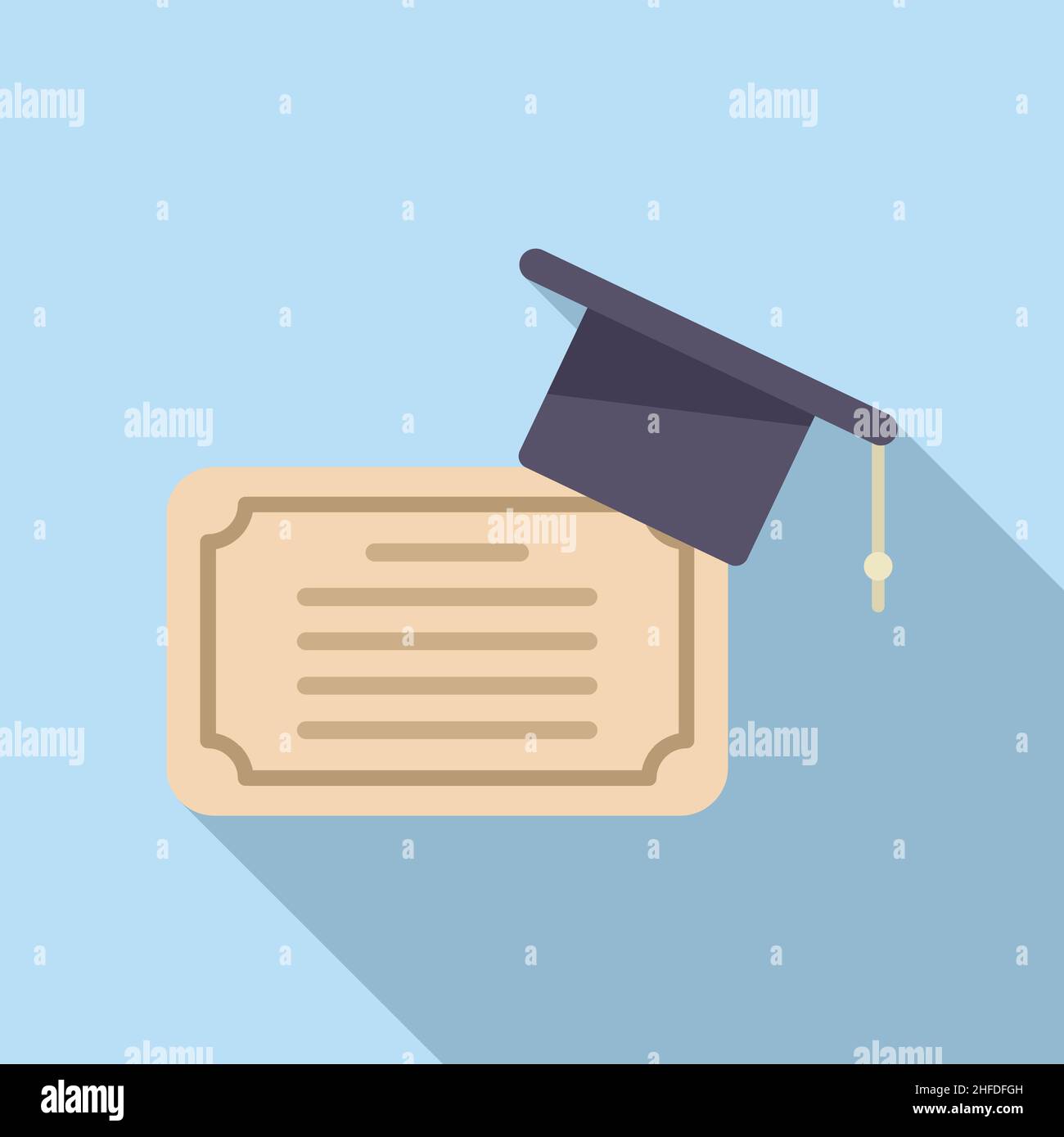 Academic graduation icon flat vector. Book study. Work test Stock ...