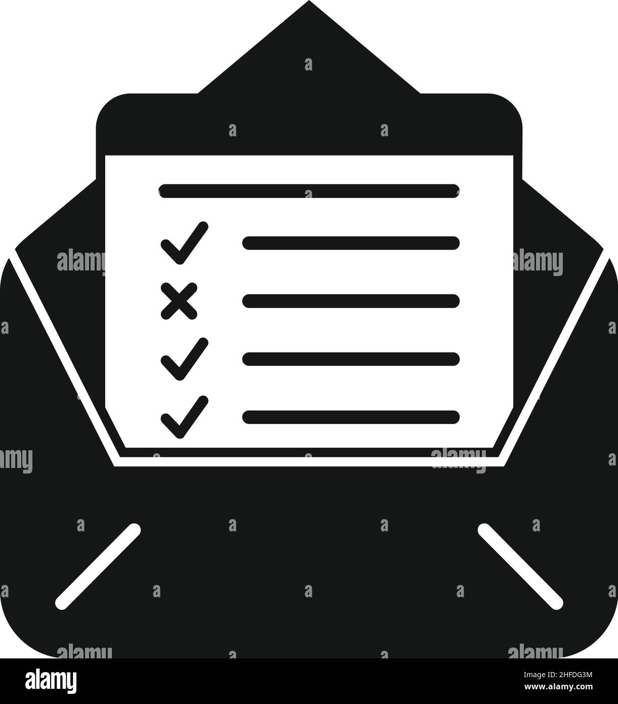 Mail exam icon simple vector. Final study. Work test Stock Vector Image ...