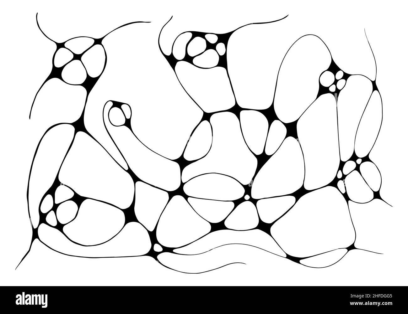 Neurographic lines sketch vector illustration. Abstract chaotic wavy ...