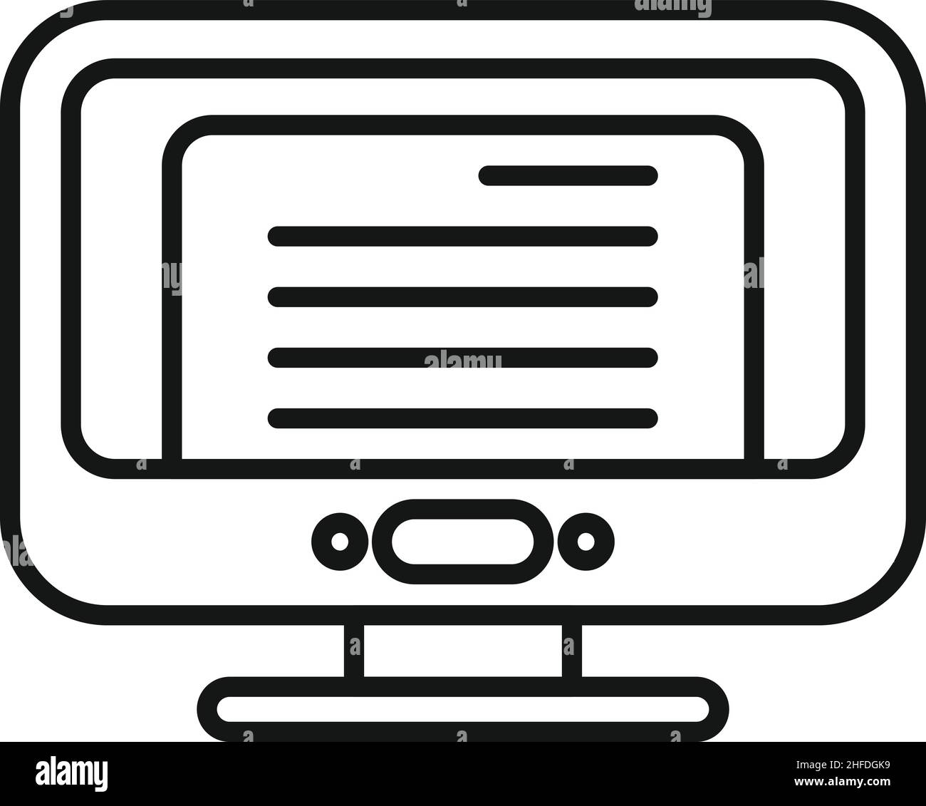 Monitor test icon outline vector. Book final. Prepare reference Stock ...